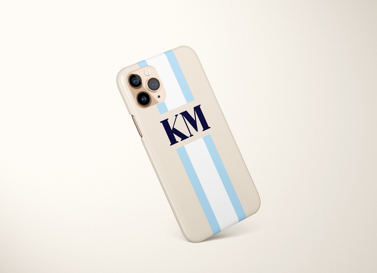 Monogram Stripe iPhone Case, Personalized Initial Phone Cover - Etsy