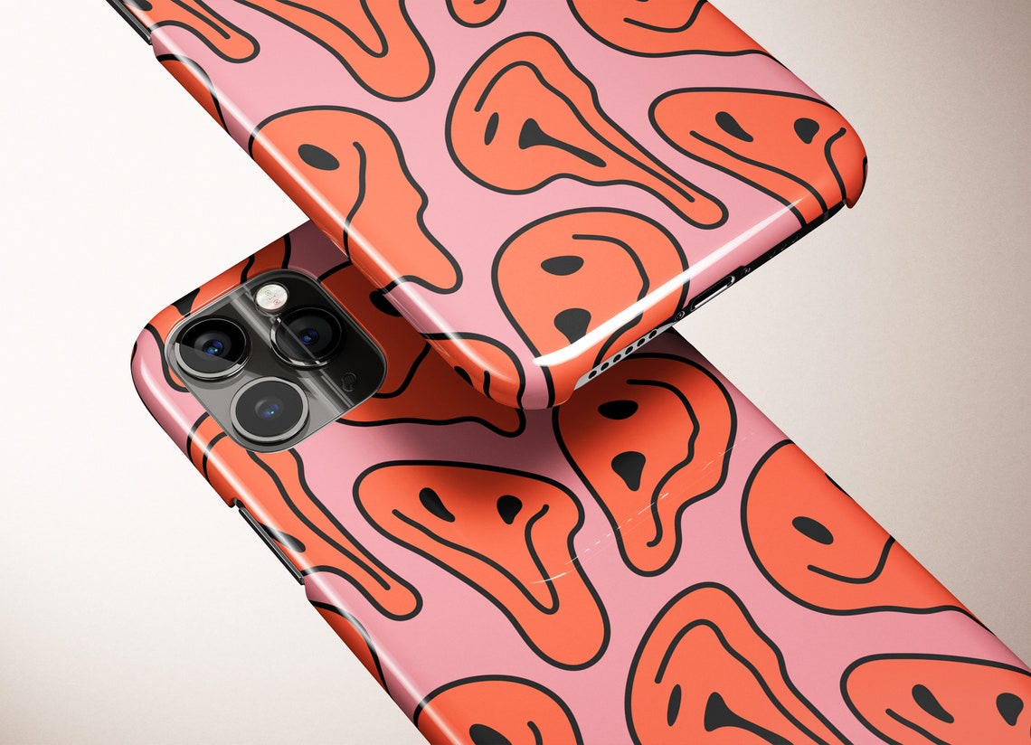 Smiley Face Iphone Case Trippy Aesthetic Melting Phone Case - Etsy