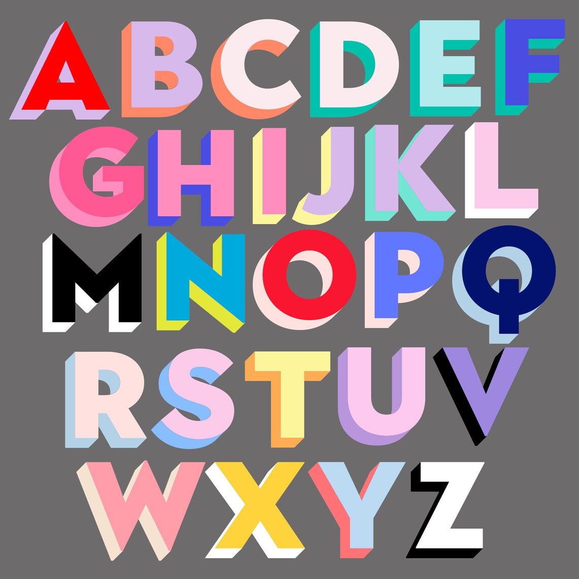 Personalised Sticker Rainbow Dropshadow 2 Sticker Pack - Etsy