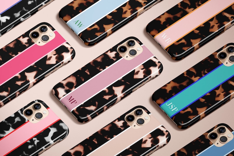 Custom Initial Monogram Phone Case Personalized Tortoise - Etsy