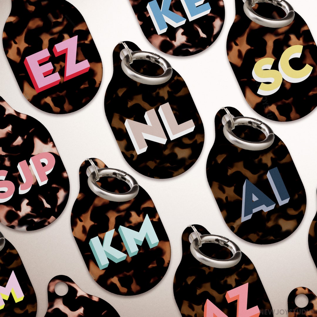 Custom Apple AirTag Case With Carabiner Keychain, Tortoise Pattern ...