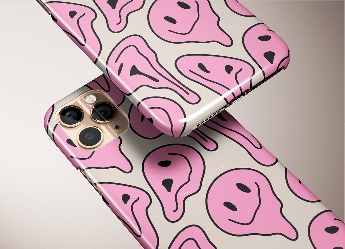 Smiley Face Iphone Case Trippy Aesthetic Melting Phone Case | Etsy UK