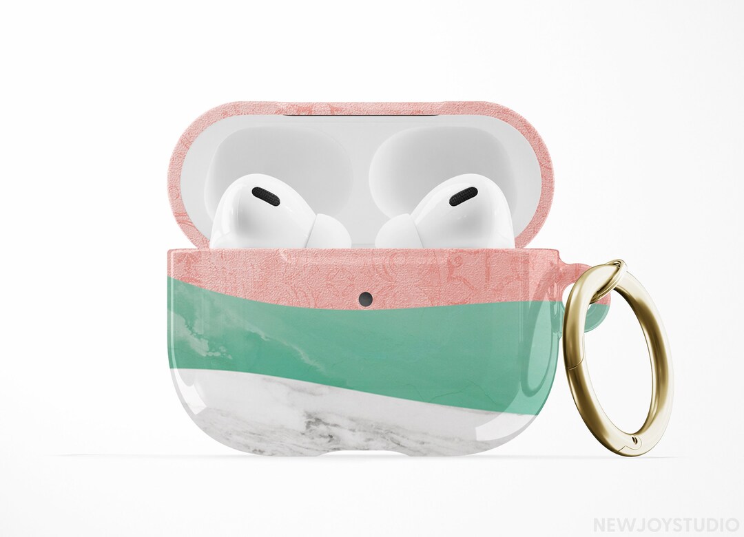 Wavy Marble Collage Apple Air Pods Case, Hard Plastic Classy Minimalist ...