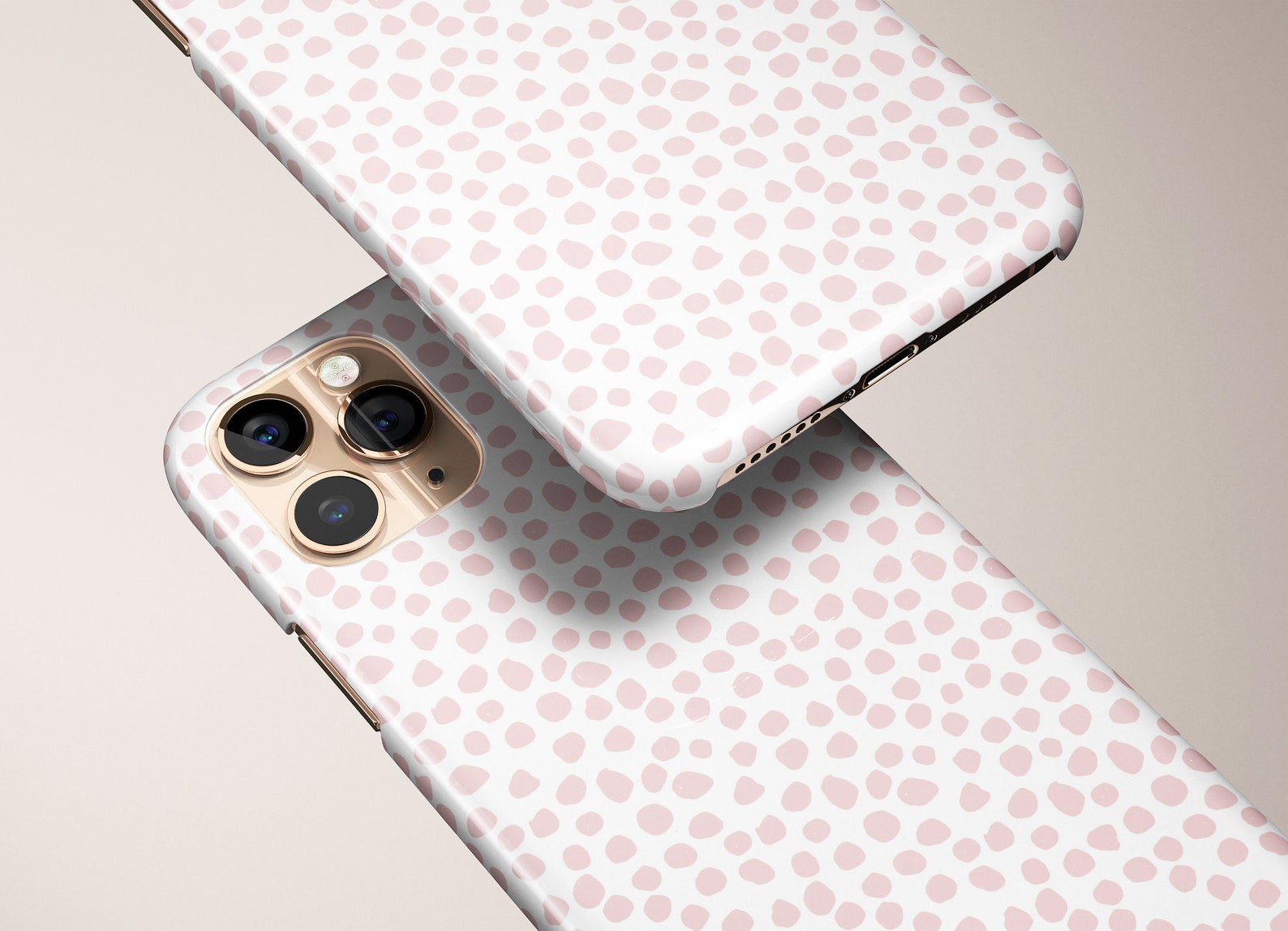 Dots Pink White Iphone Case Animal Print Phone Case | Etsy