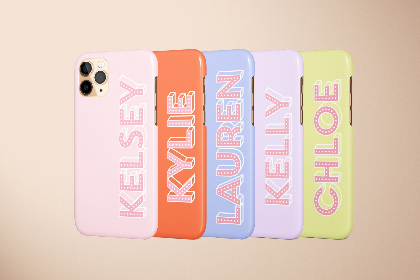 Personalized Phone Case, Custom Drop Shadow Name Case, Solid Color ...