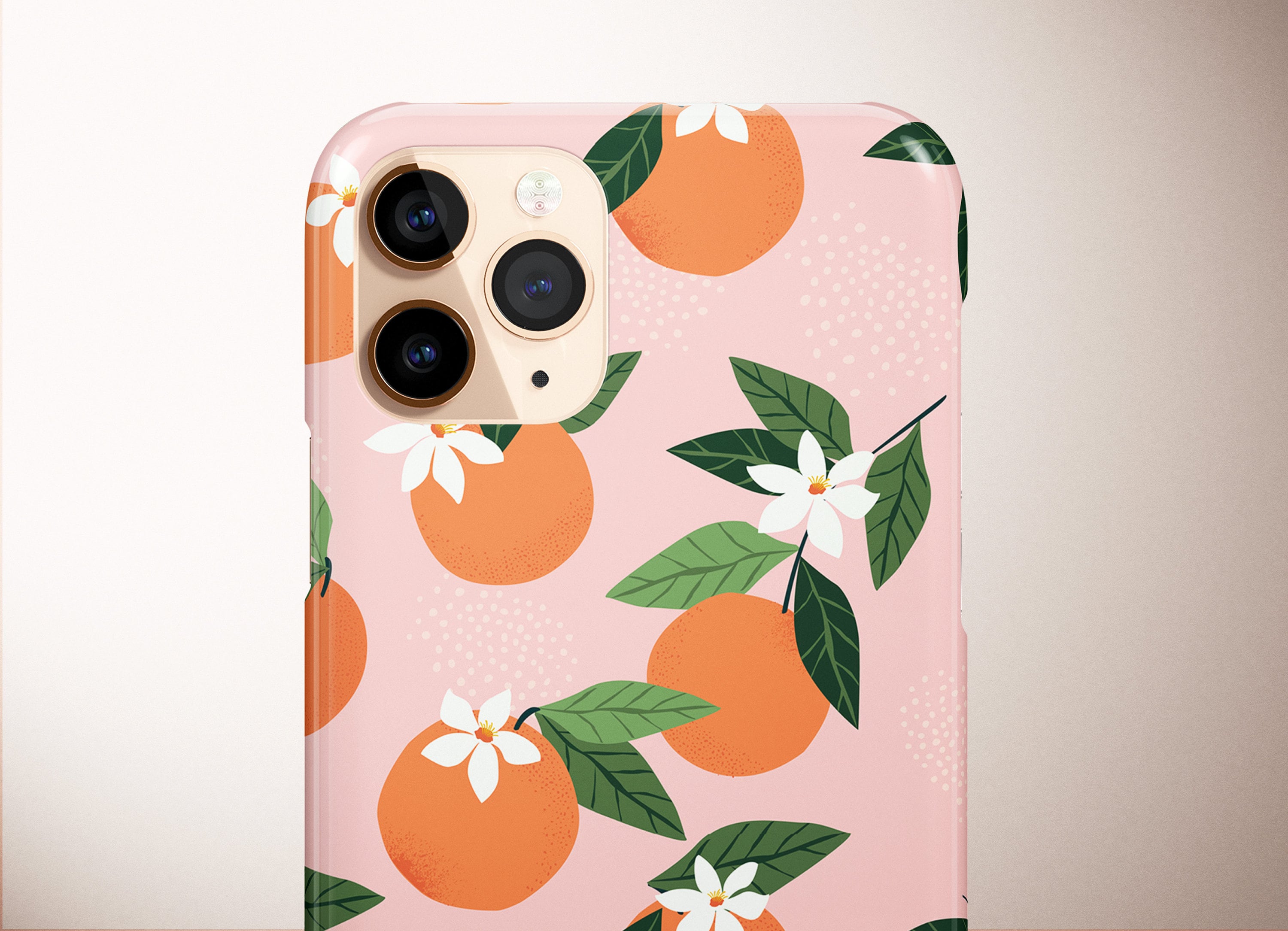 Pink Summer Fruit Phone Case Cute Abstract Pattern Peach - Etsy