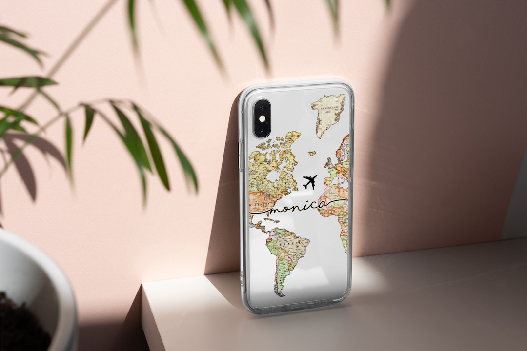 Map iPhone Case Custom Name Atlas Travel iPhone Case Monogram iPhone X ...