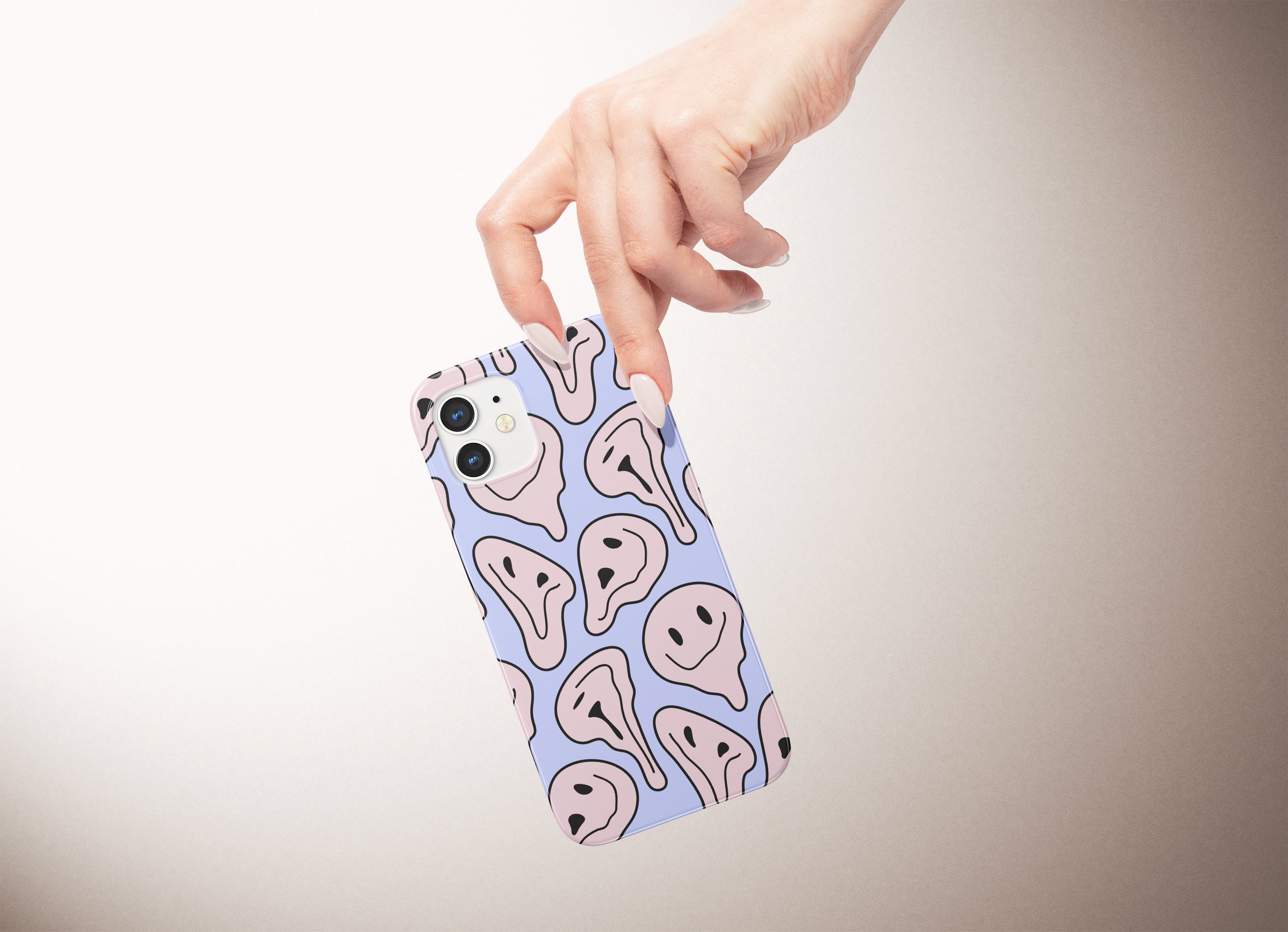Smiley Face Iphone Case Trippy Aesthetic Melting Phone Case | Etsy