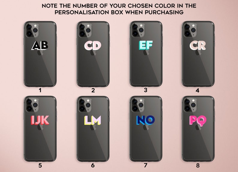 Personalised Drop Shadow Initial Phone Case Monogram Iphone | Etsy