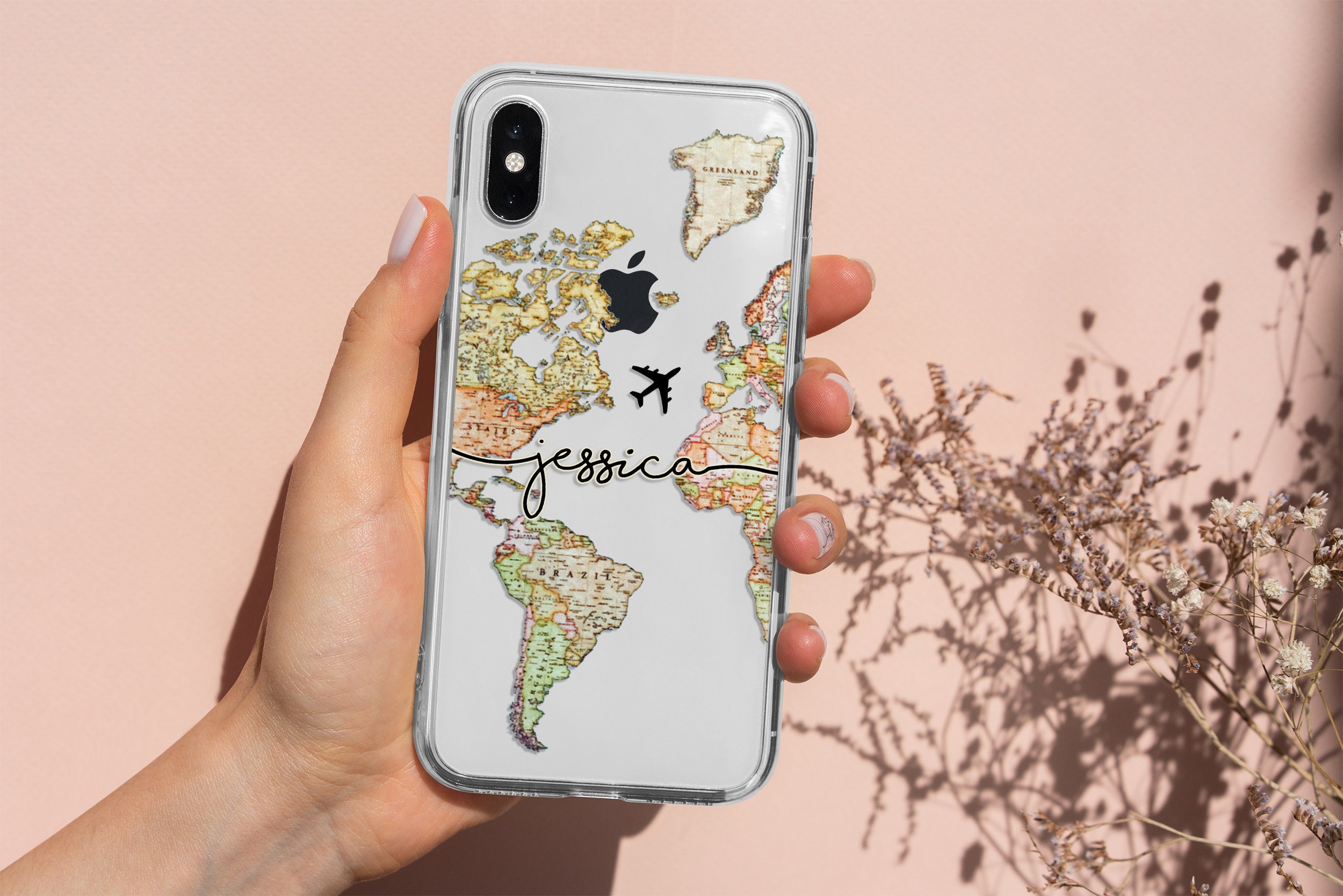 Name Iphone Case Custom Map Atlas Travel Iphone Case Monogram | Etsy