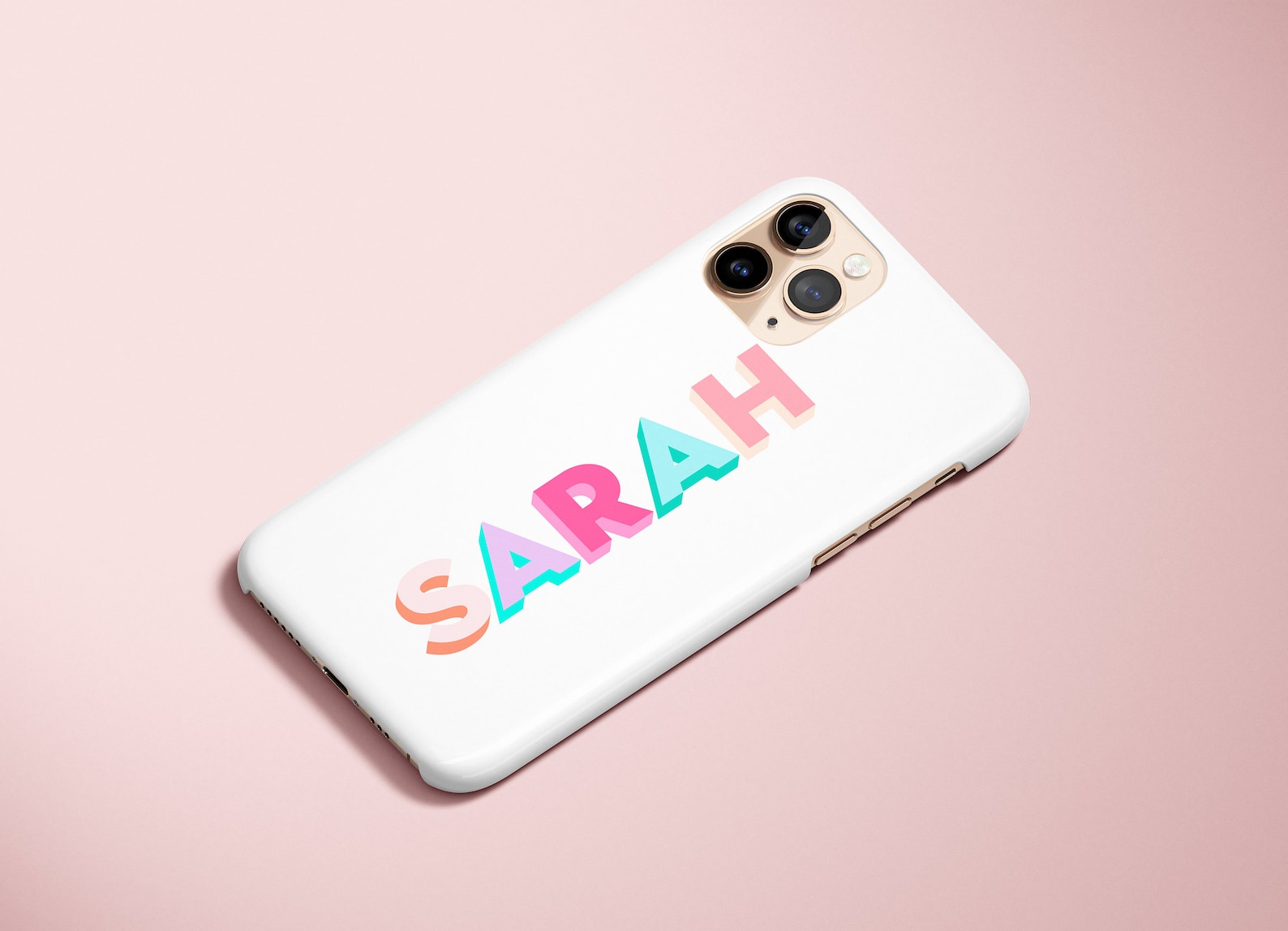 Personalized Name Phone Case, Custom Pastel Rainbow Drop Shadow ...