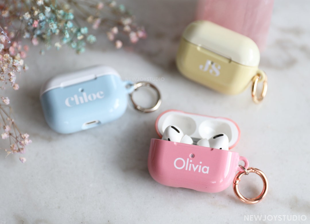 Monogram Air Pods Case, Personalised Name Initial Hard Plastic ...