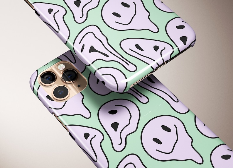 Smiley Face Iphone Case Trippy Aesthetic Melting Phone Case - Etsy