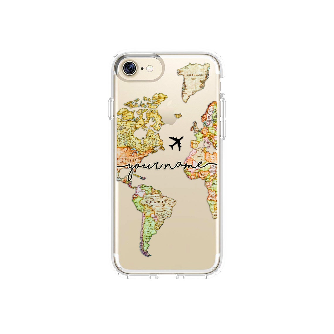 Custom Map Atlas Iphone Case Travel Iphone 8 Name Case - Etsy