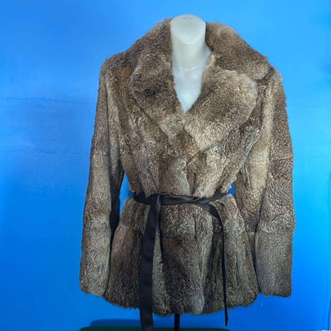 Rabbit Fur Coat Opera Brown Size Small - Etsy