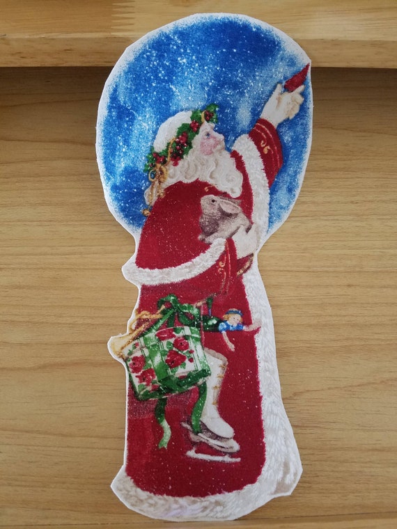 Notions Two Iron On SANTA Head Appliques*Handmade184 Sewing ...
