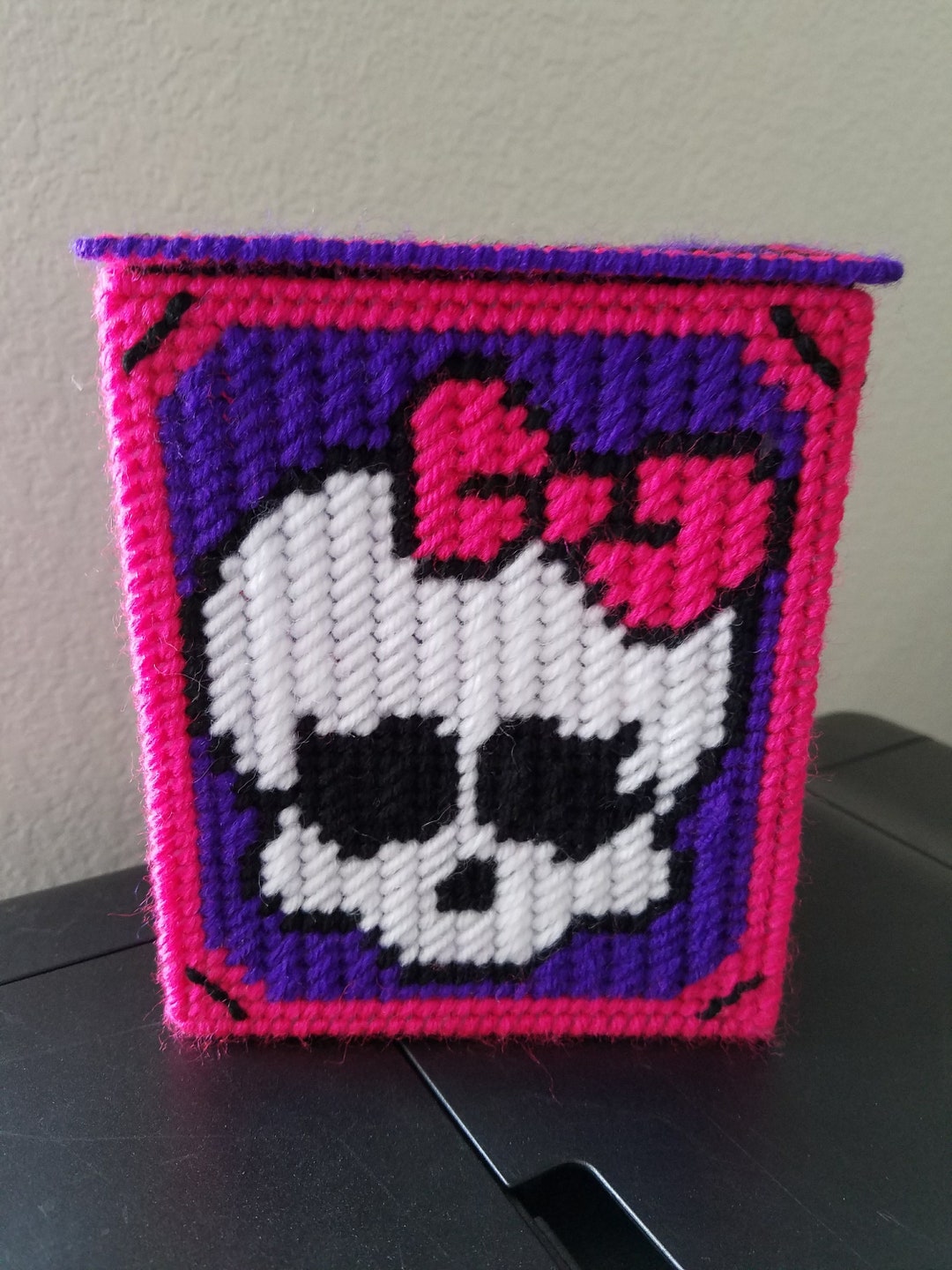 Purple Pink Skull Coin Bank – Girls Room Decor – Cute Goth Change ...