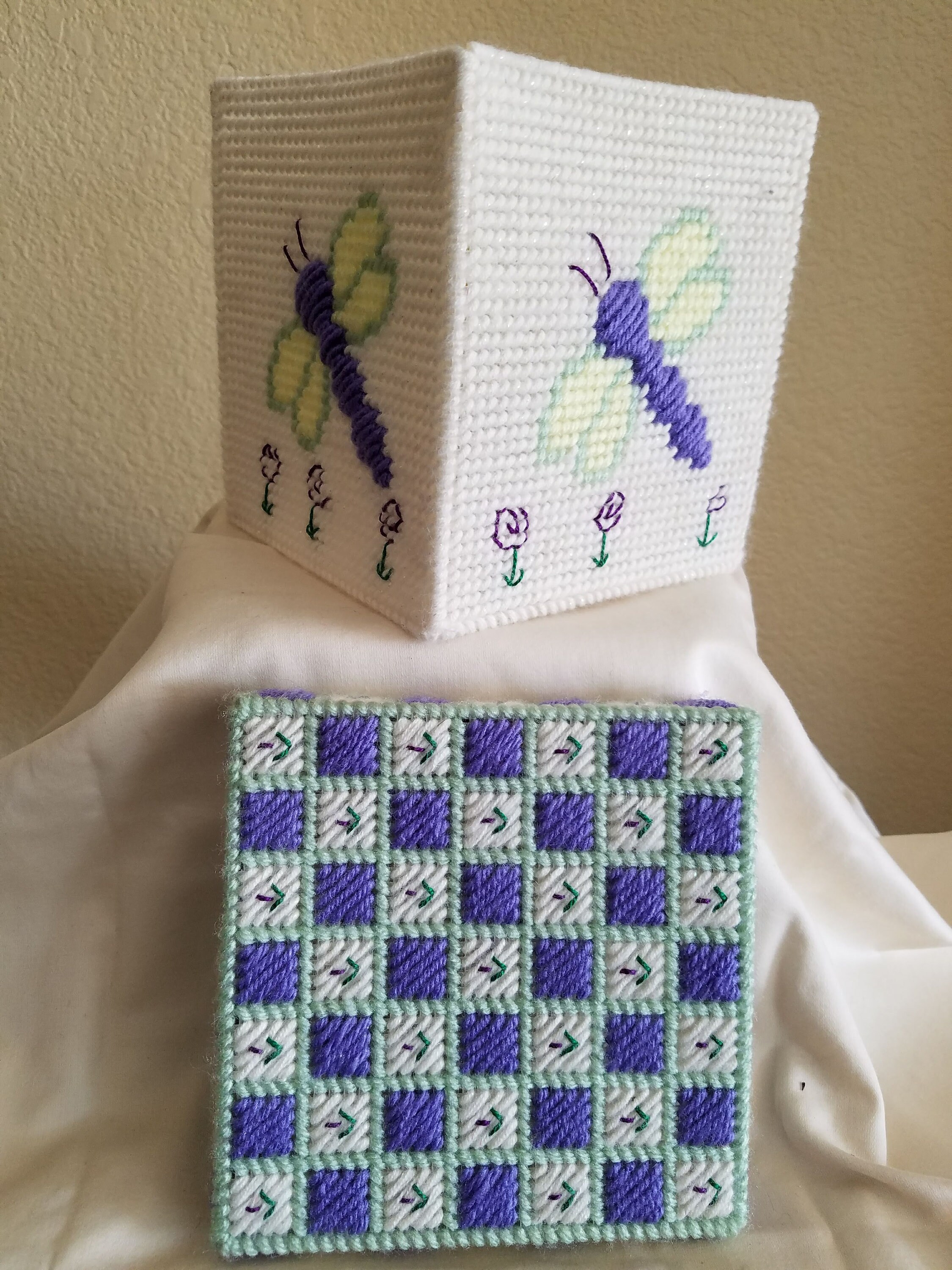 Storage Box Plastic Canvas Box Purple Dragonfly - Etsy