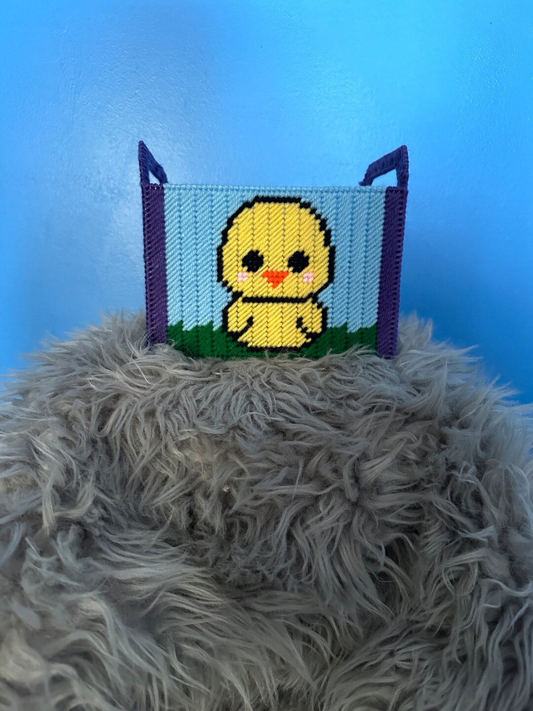 Easter Basket Chickadee Plastic Canvas Oblong Gift Giving Basket - Etsy