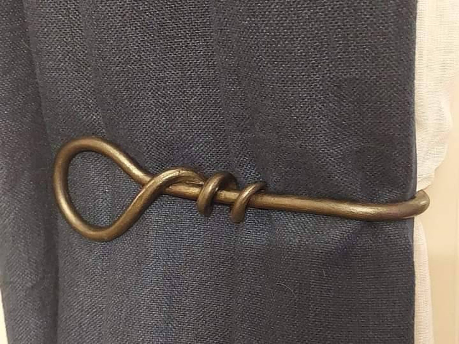 Curtain Tie Backs Hand Forged With a Rats Tail Twist Set of 2 - Etsy