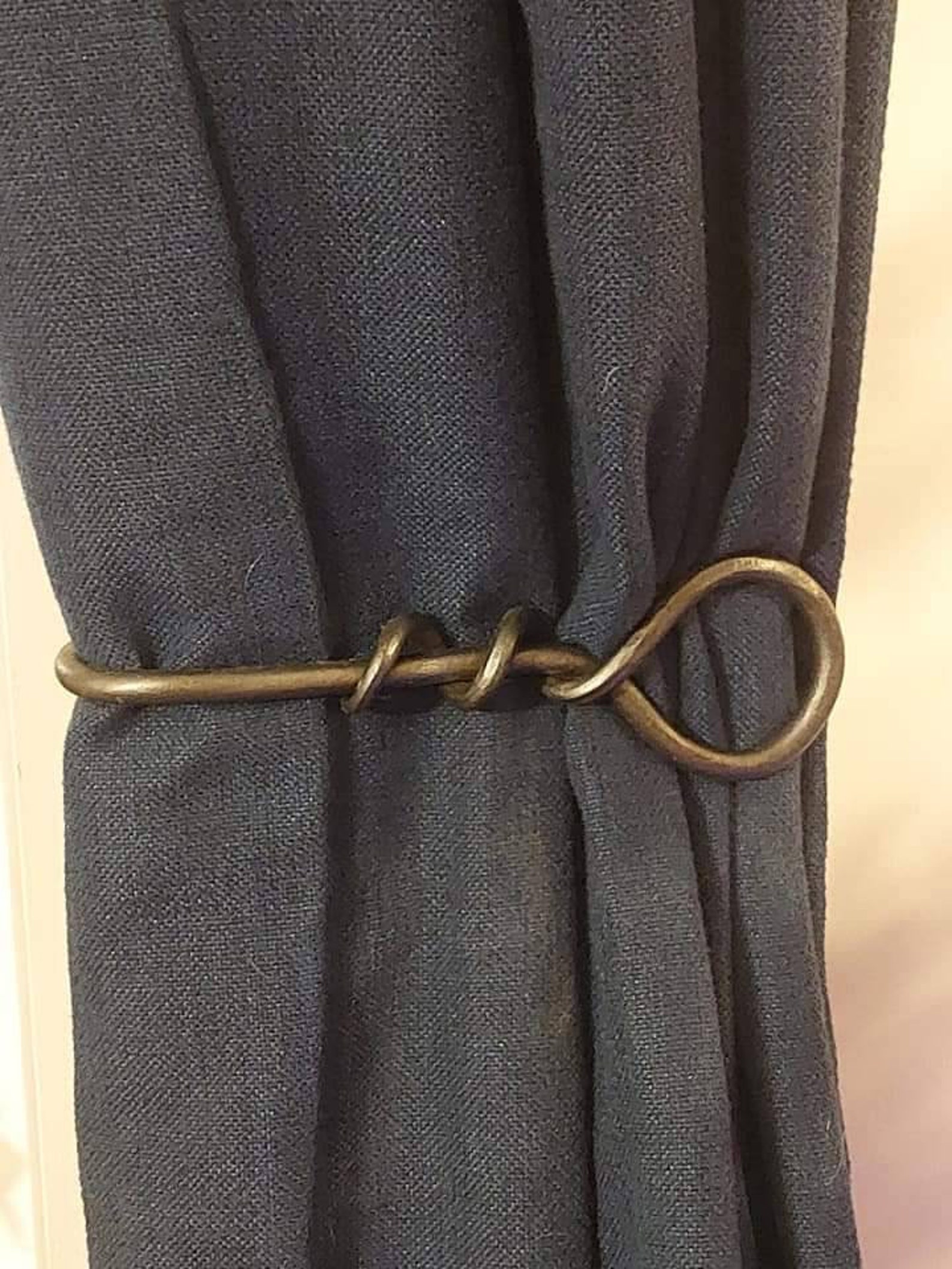 Curtain Tie Backs Hand Forged With a Rats Tail Twist Set of 2 - Etsy