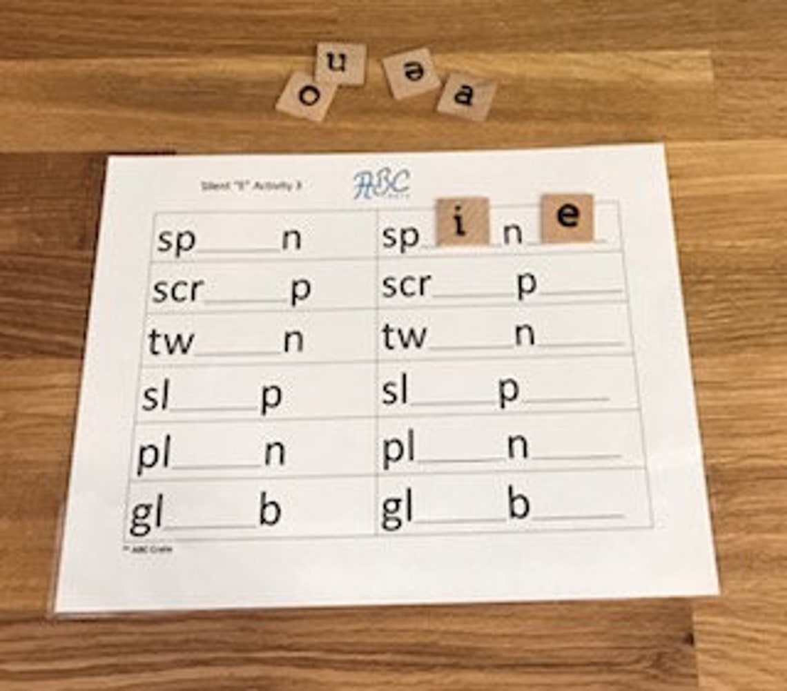 Silent E Activities Materials and Plans for Ages 4-9 - Etsy
