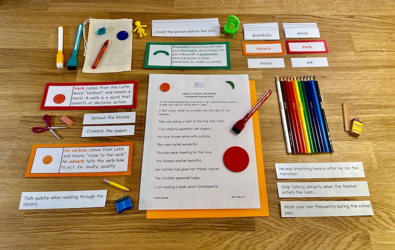 Grammar Kit 2: Verbs Adverbs and Prepositions - Etsy