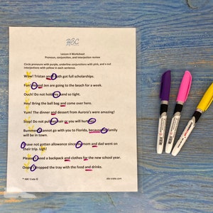 Grammar Set 3 Kit: Pronouns, Conjunctions, and Interjections - Etsy