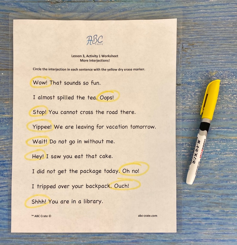 Grammar Set 3 Kit: Pronouns, Conjunctions, and Interjections - Etsy
