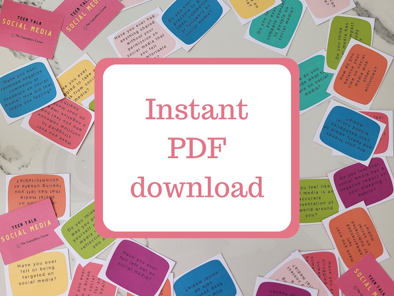 32 Teen Therapy Cards to Explore Social Media, Counselling Tool ...