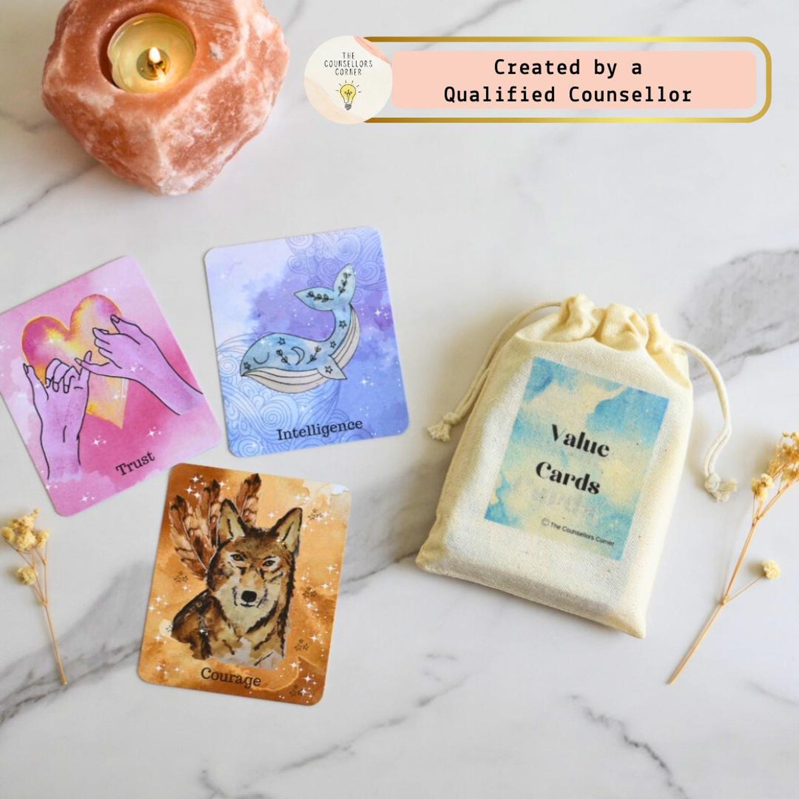 Value Cards Deck, Core Values Illustration Cards, Counselling Resource ...