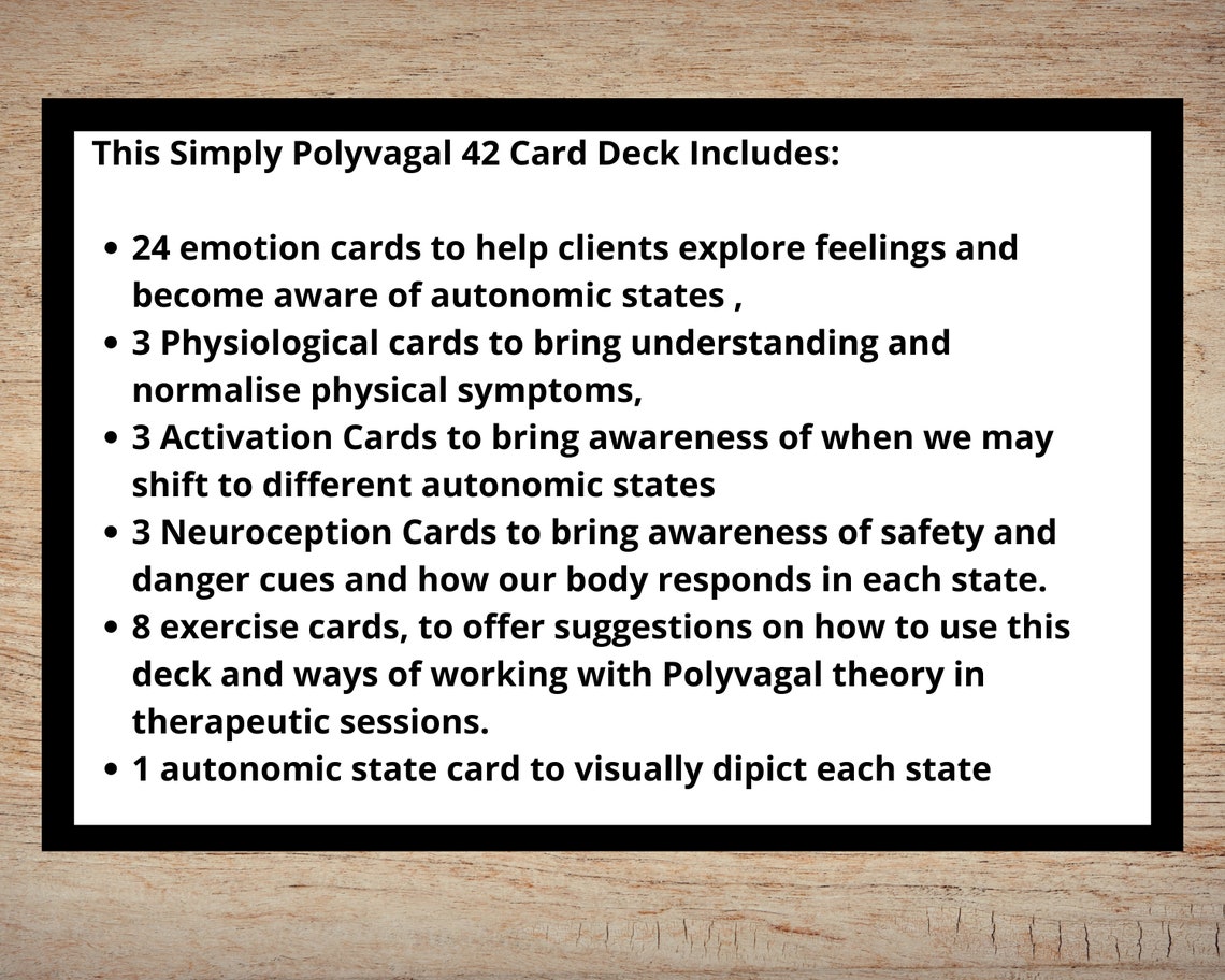 Simply Polyvagal Card Deck Therapeutic Resource Psychology - Etsy