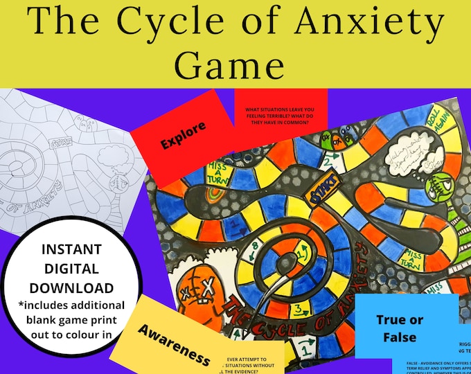 The Cycle of Anxiety Game, Therapy Game, Anxiety, Psychoeducation ...