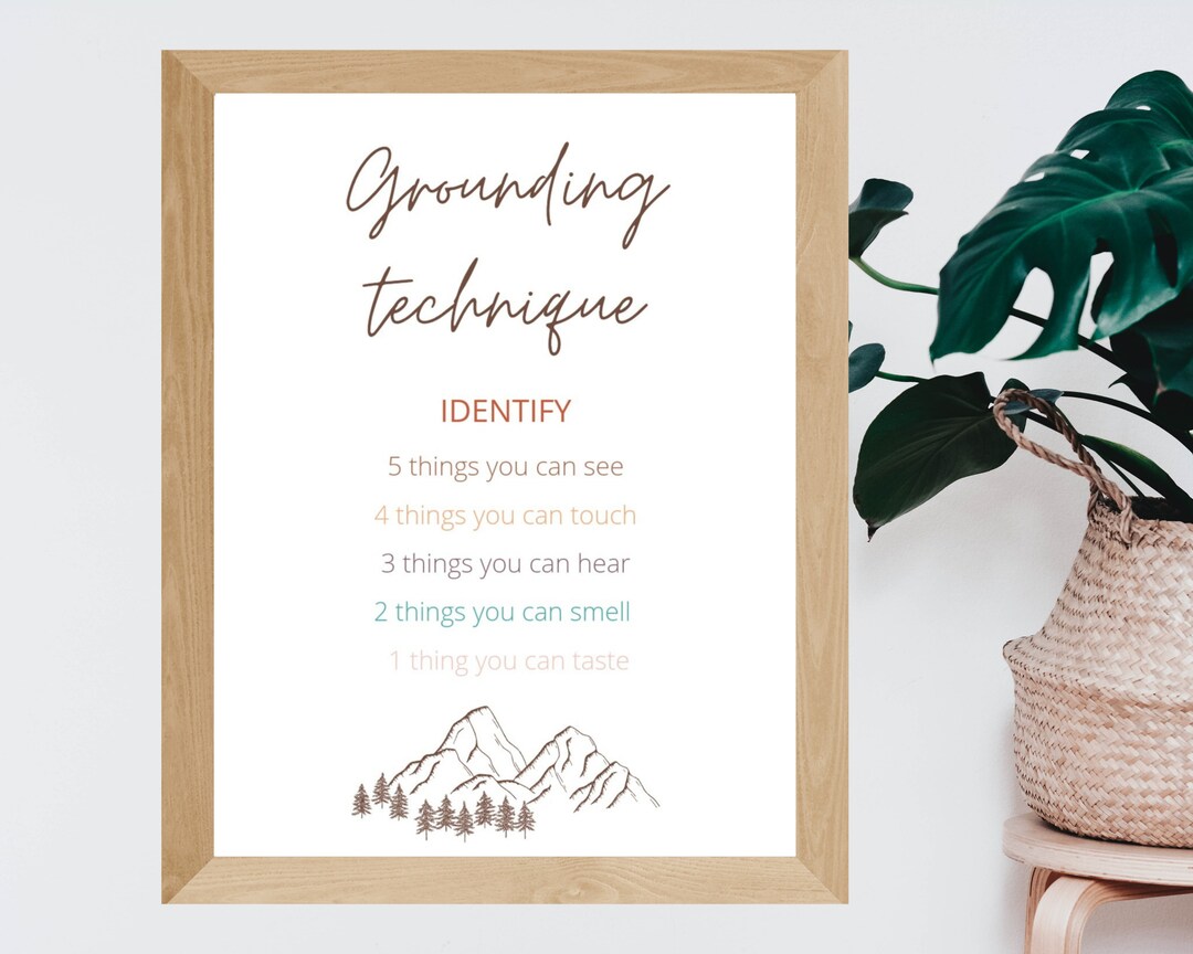 Grounding Technique Counselling Print, Anxiety, Wall Art, Private ...