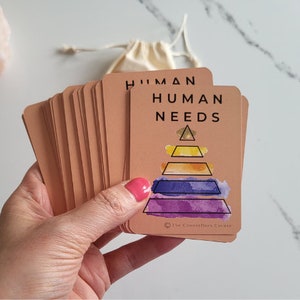 Human Needs Card Deck/ Therapy Cards/ Maslow's Hierarchy of Needs ...