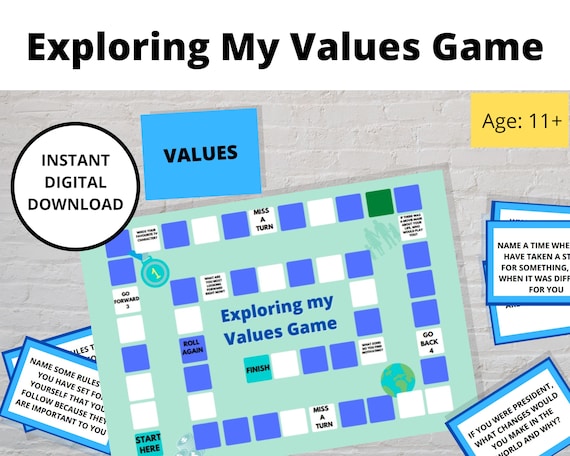 Exploring My Values Game Therapy Game for Adolescents and - Etsy