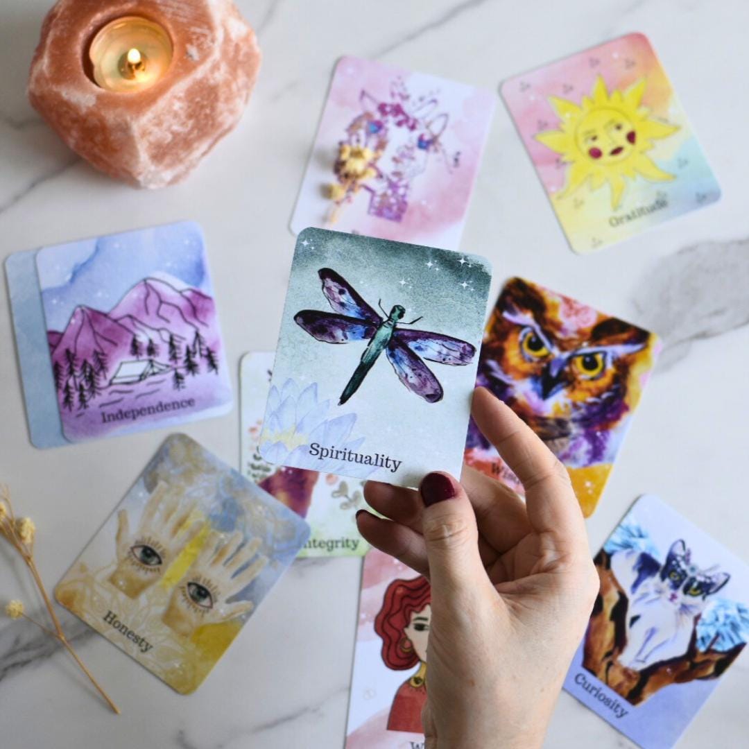 Value Cards Deck, Core Values Illustration Cards, Counselling Resource ...