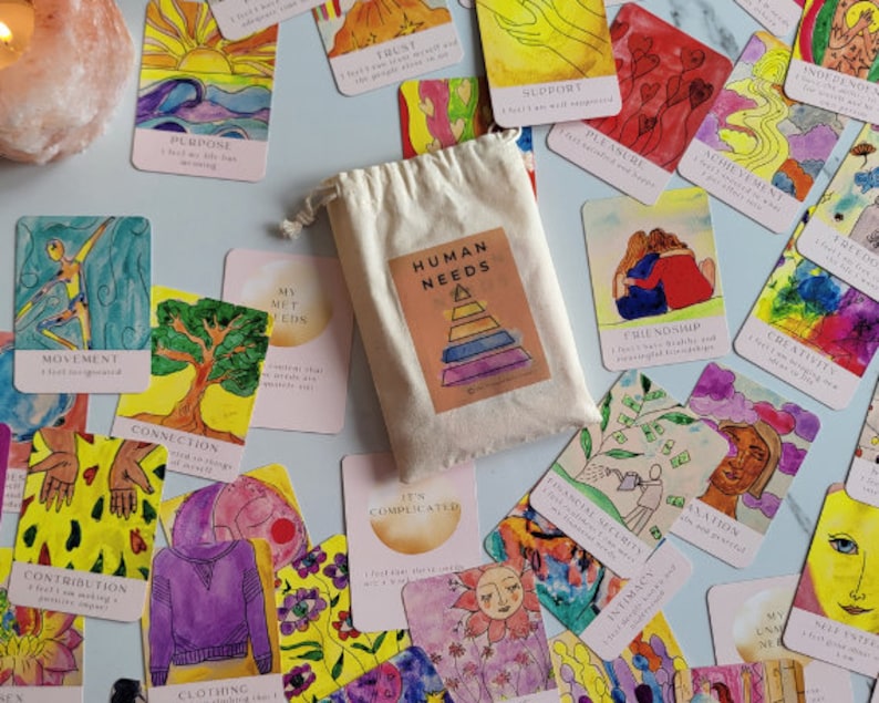 Human Needs Card Deck/ Therapy Cards/ Maslow's Hierarchy of Needs ...