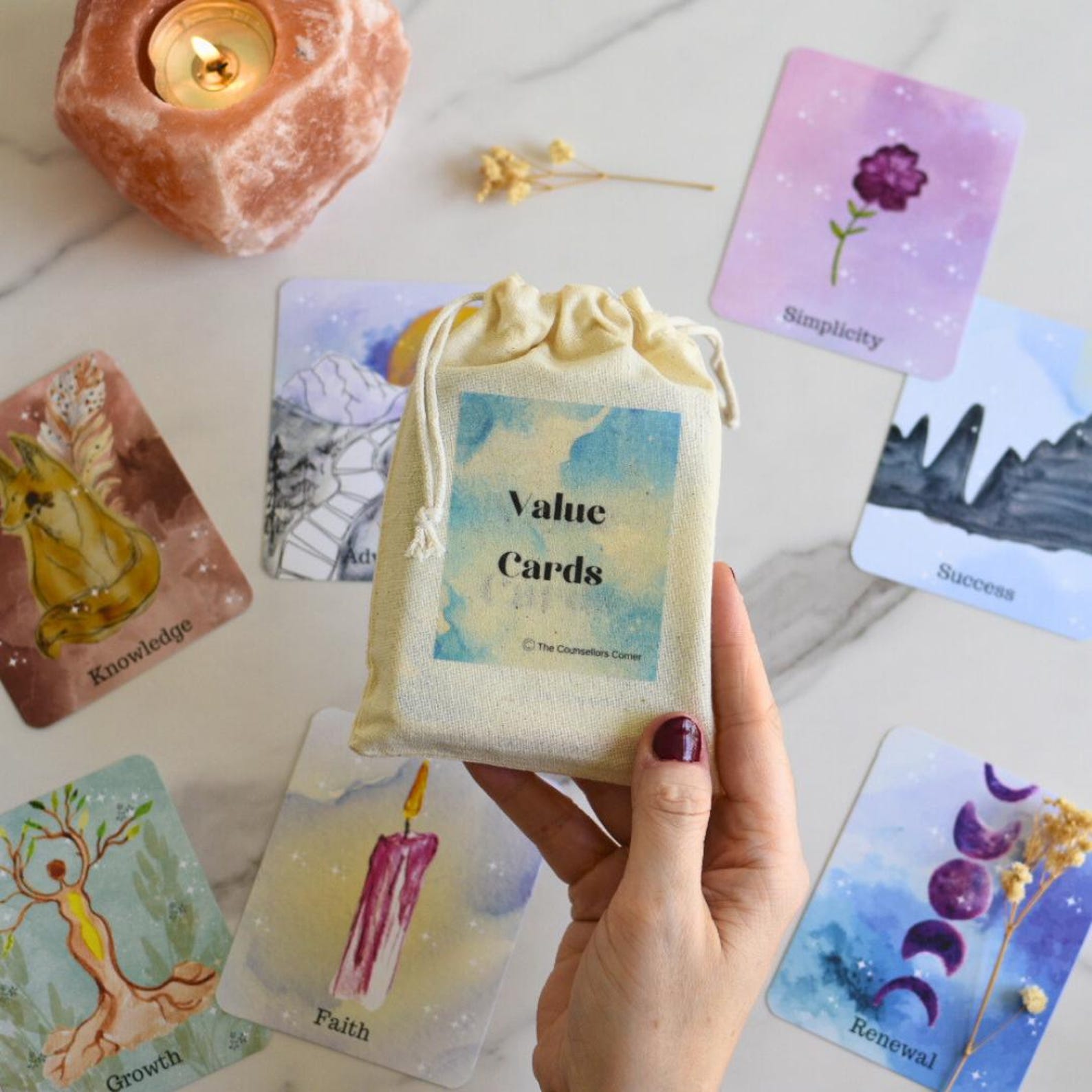Value Cards Deck, Core Values Illustration Cards, Counselling Resource ...