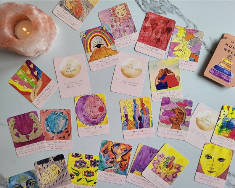 Human Needs Card Deck/ Therapy Cards/ Maslow's Hierarchy of Needs ...