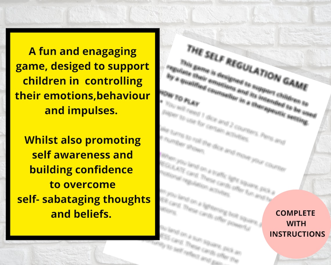 The Self Regulation Game Therapy Game Counsellor Resources | Etsy UK
