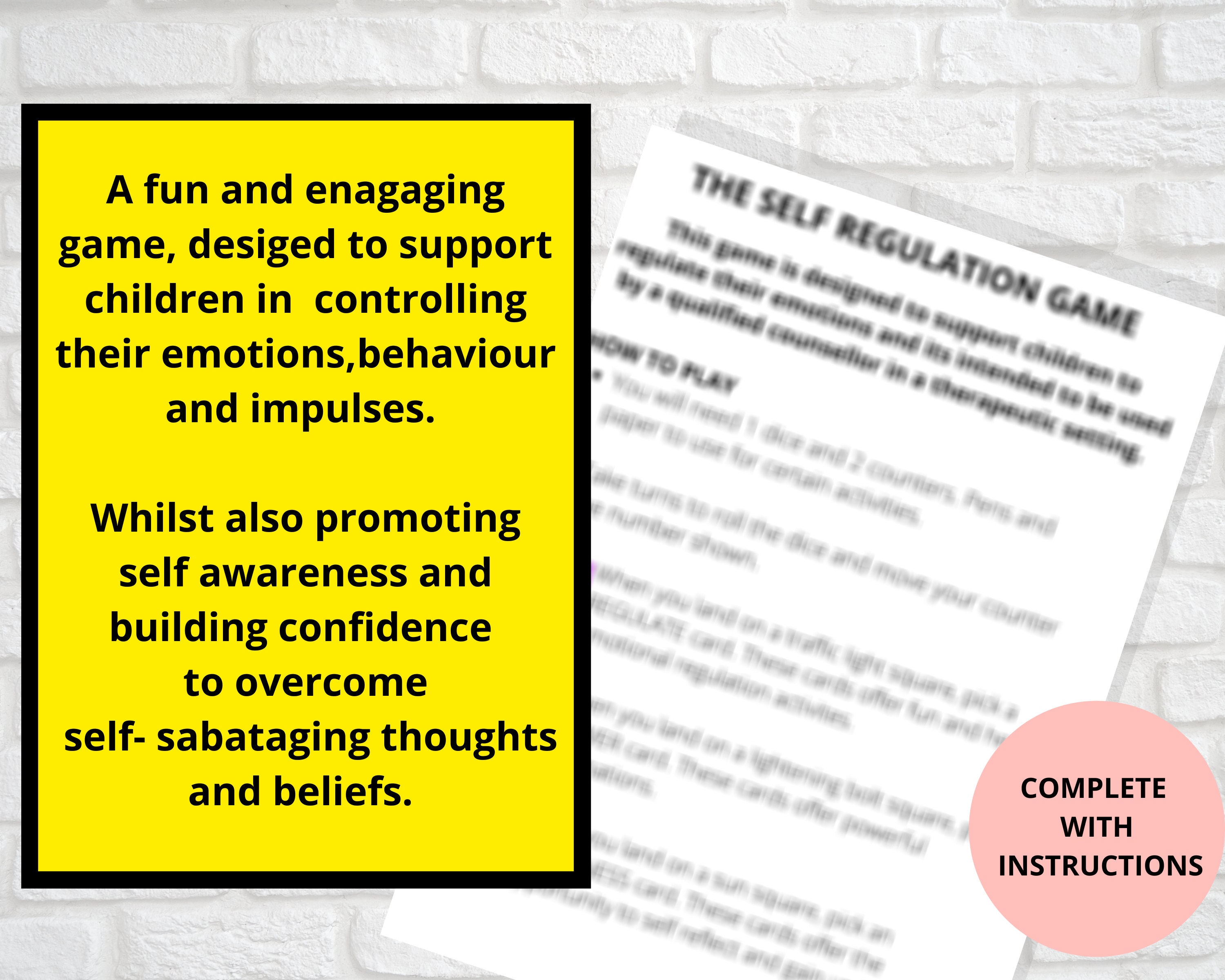 The Self Regulation Game Therapy Game Counsellor Resources | Etsy UK