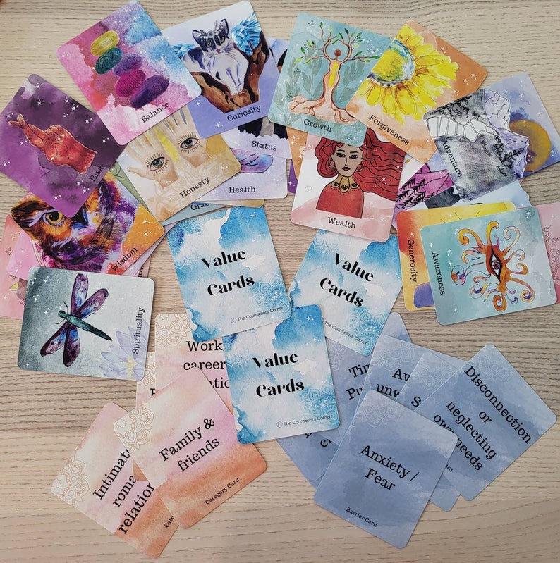 Value Cards Deck Core Values Illustration Cards Counselling - Etsy UK