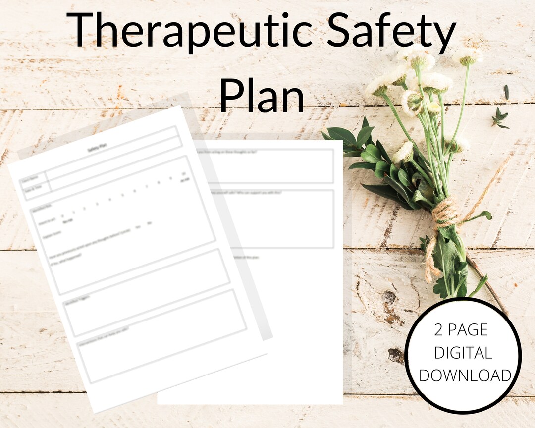 Therapeutic Safety Plan for Counsellors, Private Practice Paperwork ...