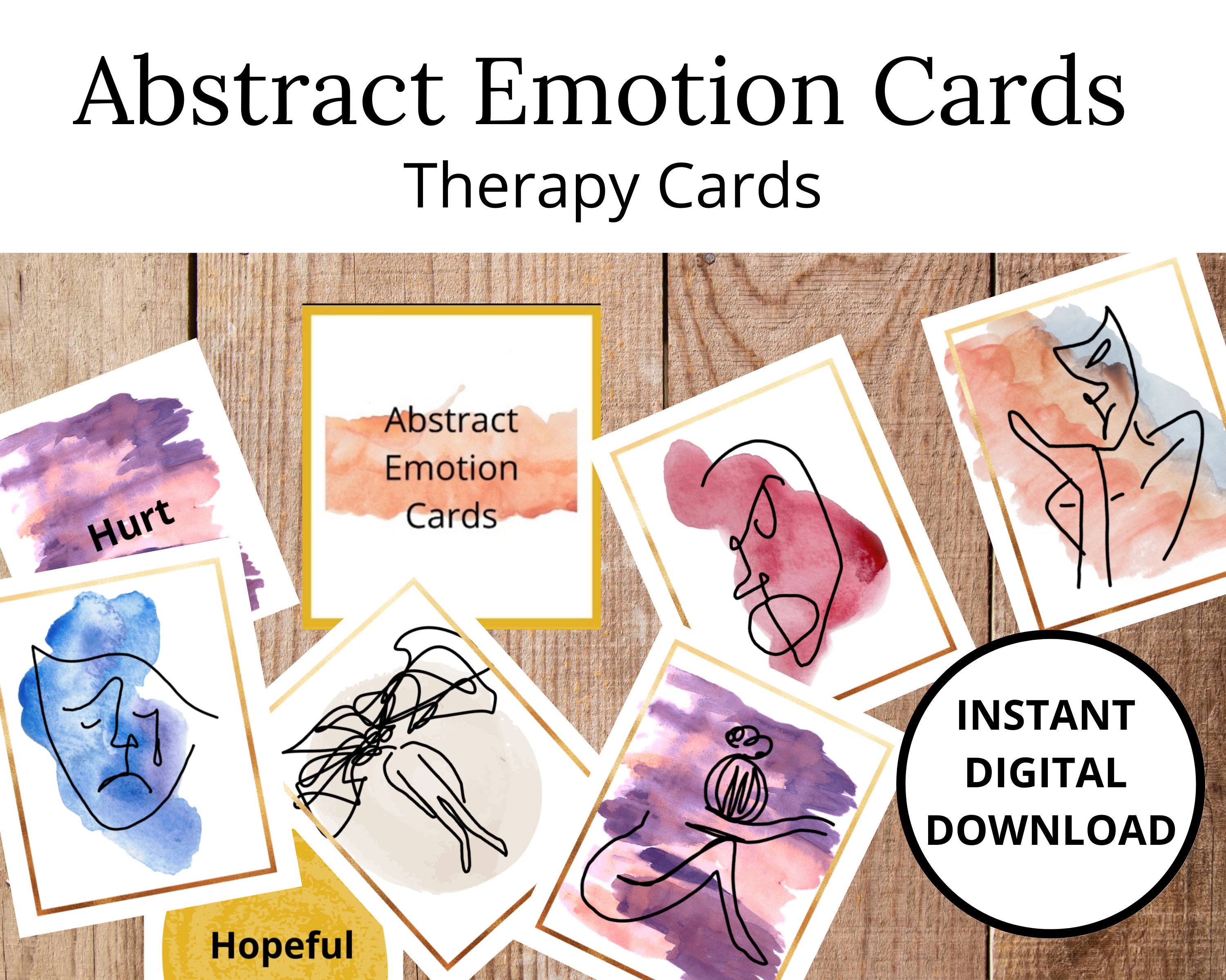 Digital Downloadabstract Emotion Cards Therapy Cards - Etsy UK