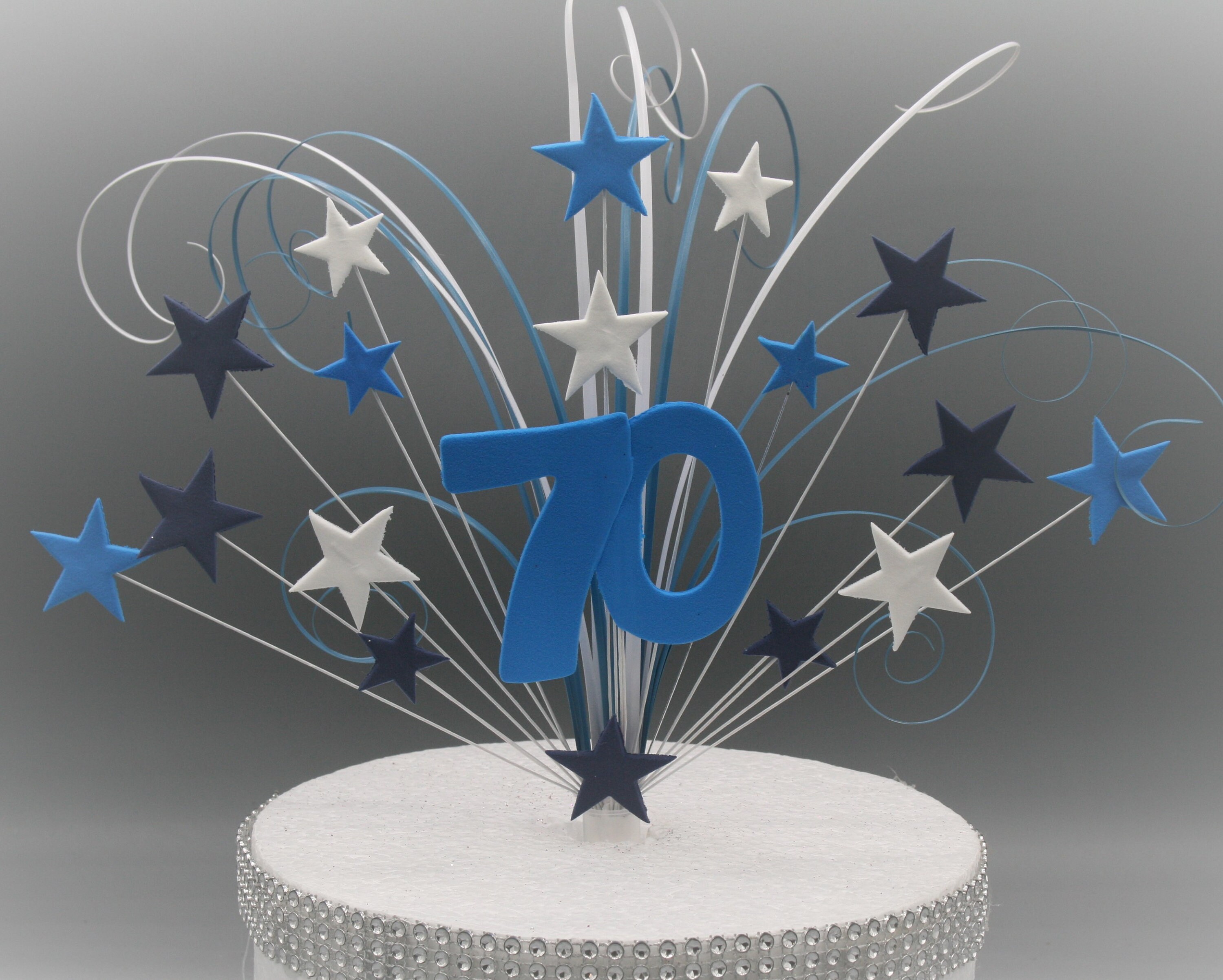 Stars Hearts Glittered Cake Topper Spray Cake Decoration | Etsy