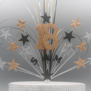 Stars Hearts Glittered Cake Topper Spray Cake Decoration - Etsy