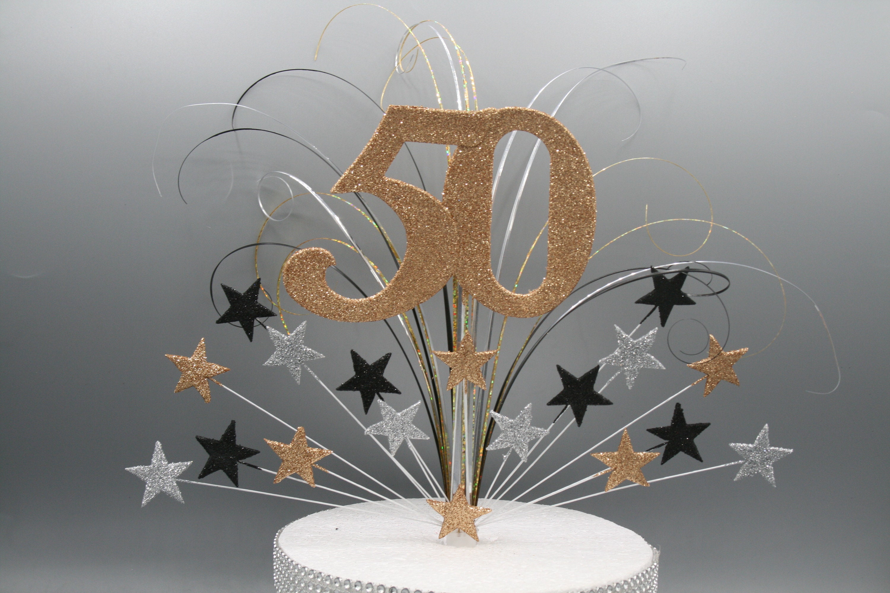 Party Supplies Large Age Glittered Cake Topper Spray Cake Decoration ...