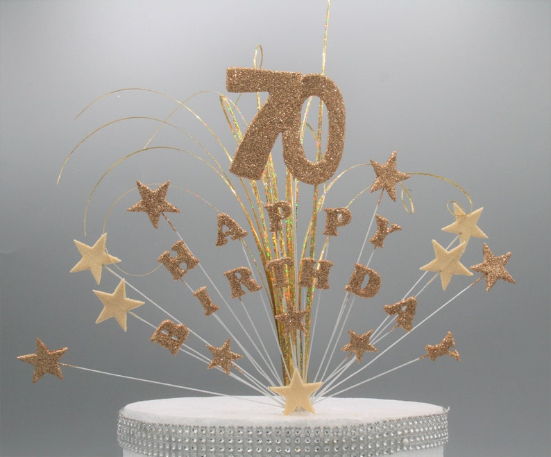 Stars Hearts Glittered Cake Topper Spray Cake Decoration - Etsy