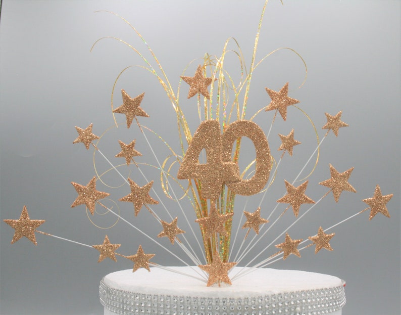 Stars Hearts Glittered Cake Topper Spray Cake Decoration - Etsy